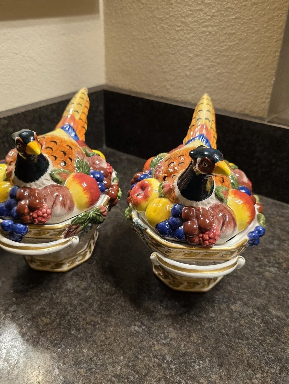 Fitz and Floyd | Dining | Pair Vintage Fitz Floyd Pheasant Covered ...